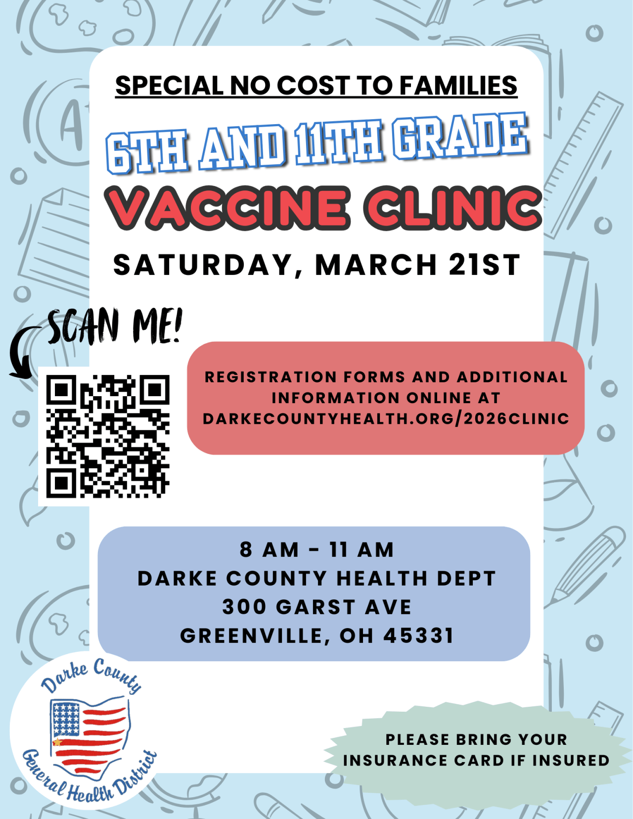 No Cost to You Adolescent Vaccine Clinic - Darke County General Health ...
